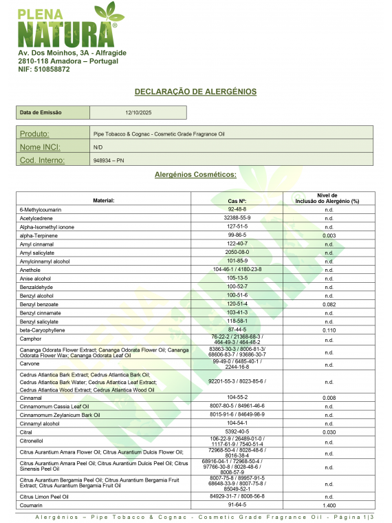 Pipe Tobacco & Cognac - Cosmetic Grade Fragrance Oil